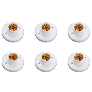 2X E27 Round Plastic Base Screw Light Bulb Lamp Socket Holder White ...