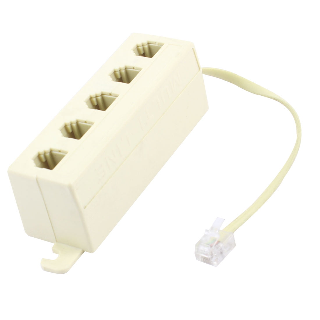 Unique Bargains Beige RJ11 6P4C Male to 5 Female Plug Telephone line ...