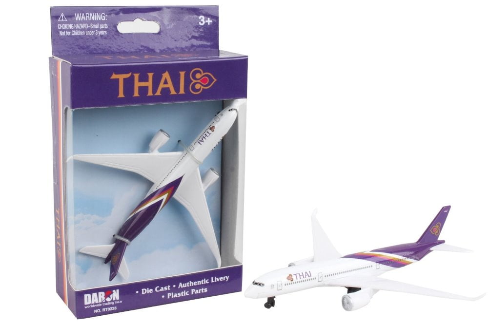 Thai Airlines Single Plane, White and Purple - Daron RT0235 - Diecast ...