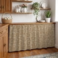Brown Modern Art Cabinet Curtains 32" W x 55" L White Abstract Line ...