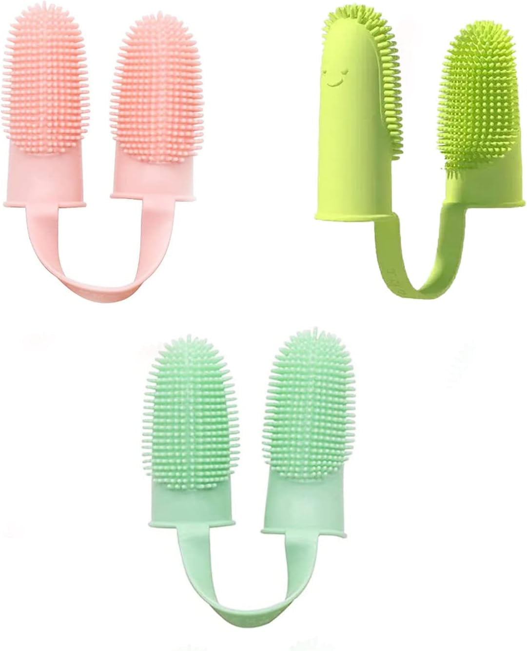 Pet Finger Toothbrush Kit, Double-Finger Toothbrush Dental Care for ...