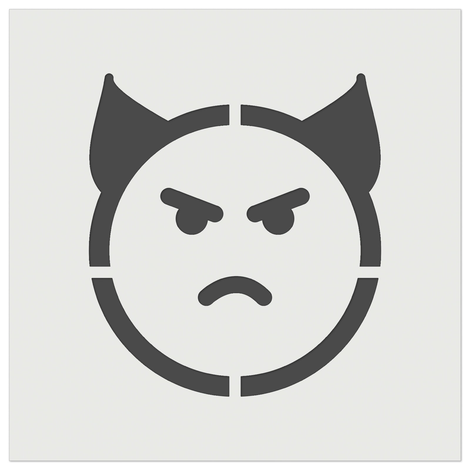 Angry Devil Face Emoticon DIY Cookie Wall Craft Stencil - 7.0 Inch ...
