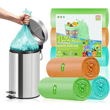 XUXRUS 1.2 Gallon Small Tote Trash Bags Bathroom Trash Bags, 72 per ...