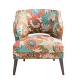 Open Back Accent Chair, Upholstered Single Armchair with Curved Back ...