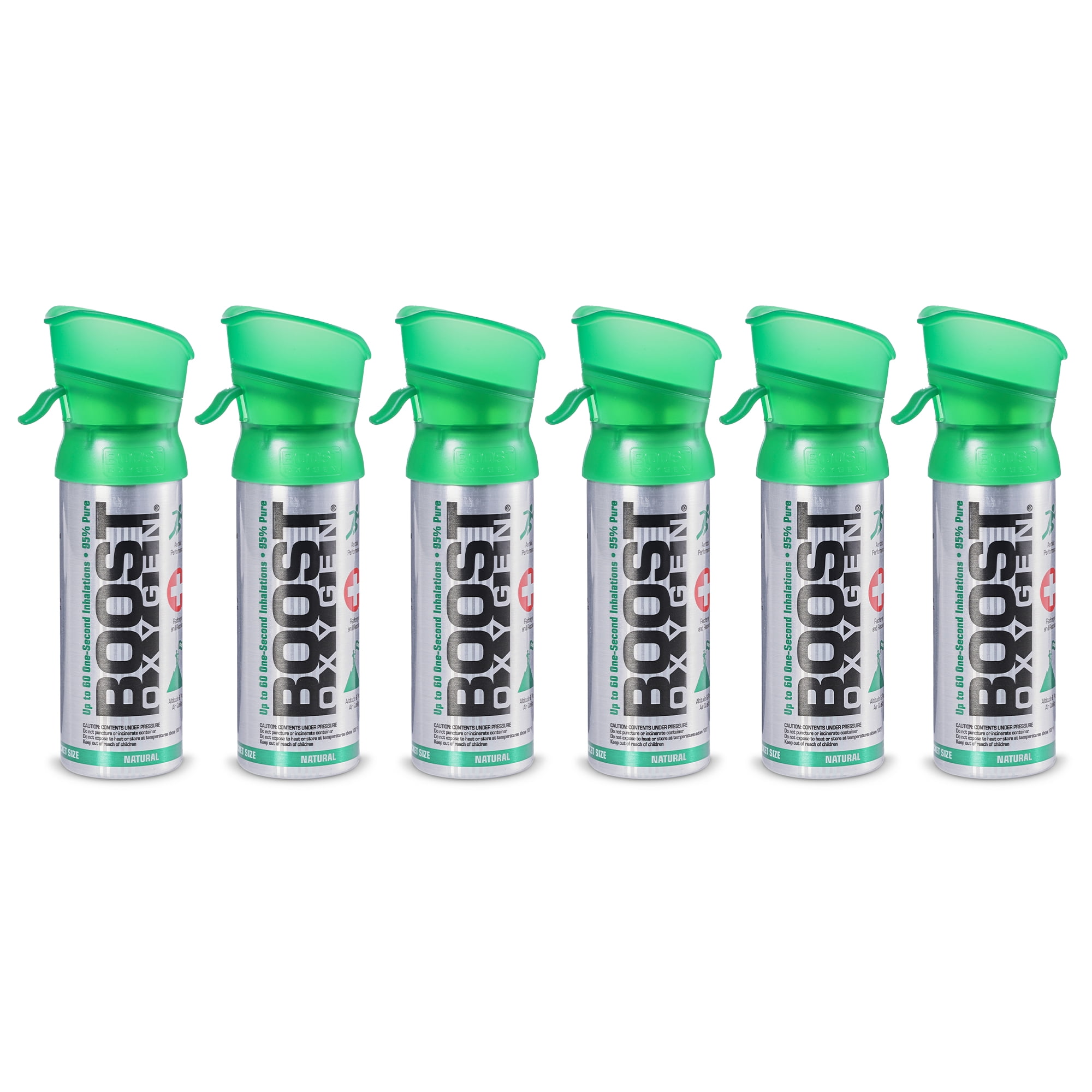Boost Oxygen 3 Liter Canned Oxygen Bottle w/Mouthpiece, Natural (6 Pack ...