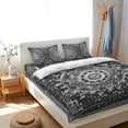 4 Piece Duvet Cover Set Queen, Retro Bohemian Floral Totem Soft ...