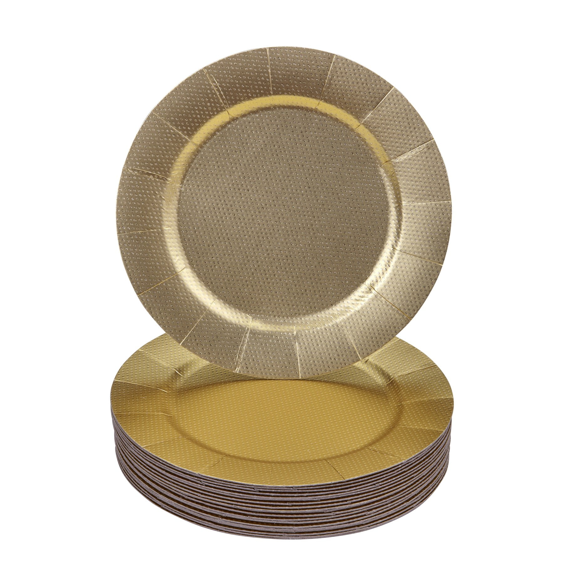 DISPOSABLE ROUND CHARGER PLATES - 20pc (Glitz - Gold) - Walmart.com