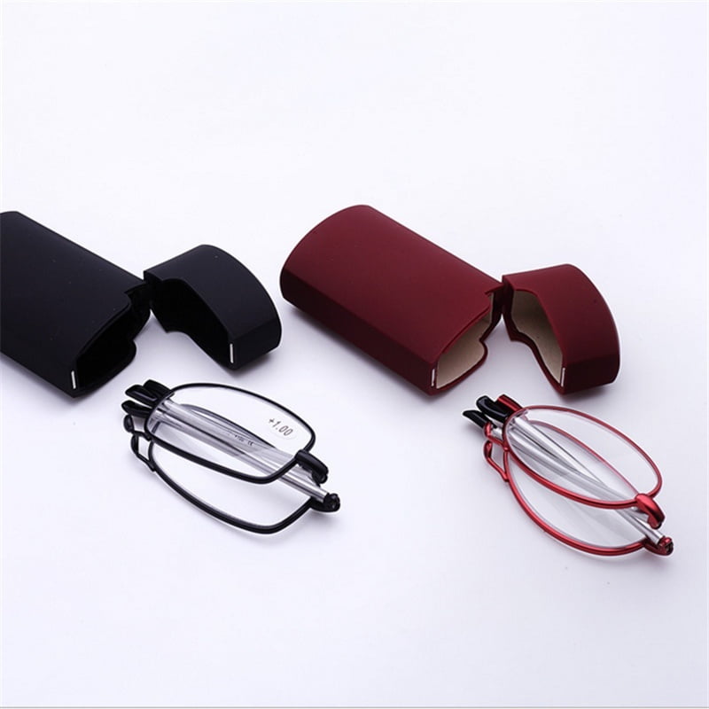 Portable Fashion Folding Reading Glasses Rotation Eyeglass +1.5 +2.0 +2 ...