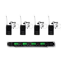 MUSYSIC MU‑U4‑LL Professional 4‑Channel UHF Wireless Microphone System ...