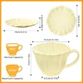 8oz Tea Cups and Saucers, Ceramic Latte Cup,Relief Cappuccino Cup and ...