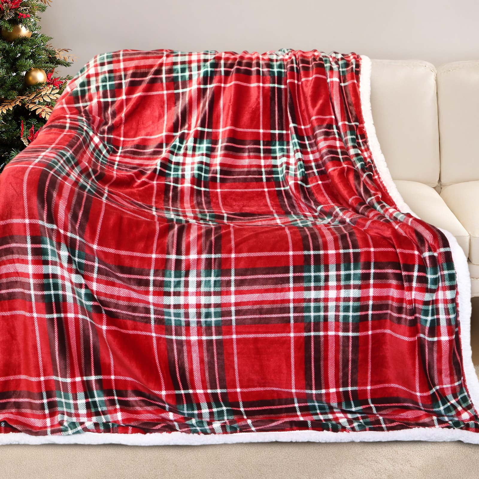 Click here for Gogreen Christmas Sherpa Fleece Throw Blanket For... prices