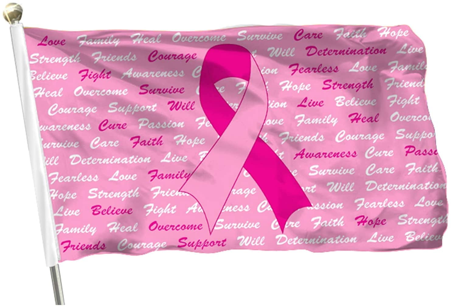 Black Duck Brand Pink Ribbon Breast Cancer Awareness 3'x5' Indoor ...