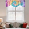 Colorful Spiral Shape Tie Up Valance Curtains Abstract Watercolor Art ...