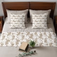 Bed Runner for King Size Bed, Light Brown Palm Tree 3 Pcs Bedding ...