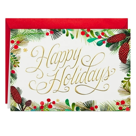 Hallmark Boxed Holiday Cards, Festive Greenery (40 Cards and Envelopes ...