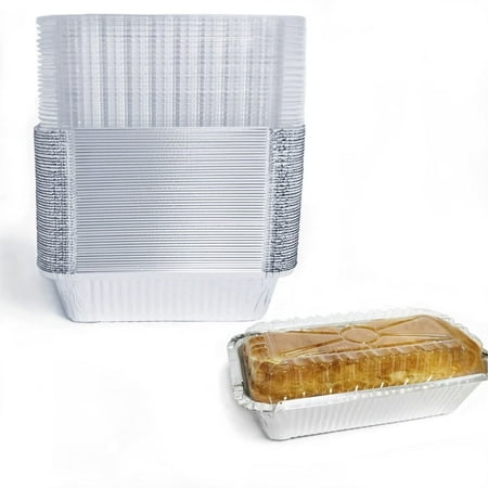 Disposable Loaf Pan with Lid for Baking - 8x4” l 1.5 Lb Disposable ...