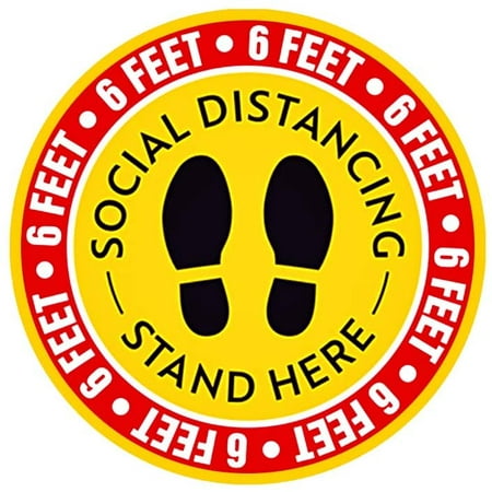10 Pack Social Distancing Floor Decals 12" Round Maintain 6 Feet ...