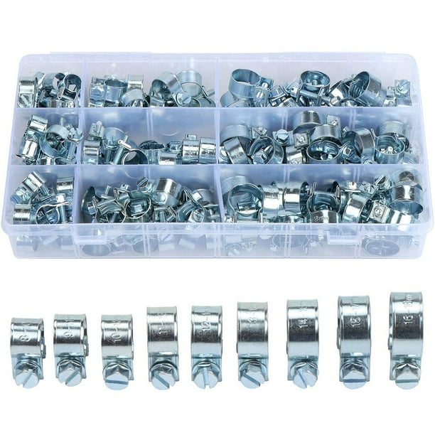 Kit surtido de abrazaderas de manguera estilo línea de inyección de combustible, minichapado en ...