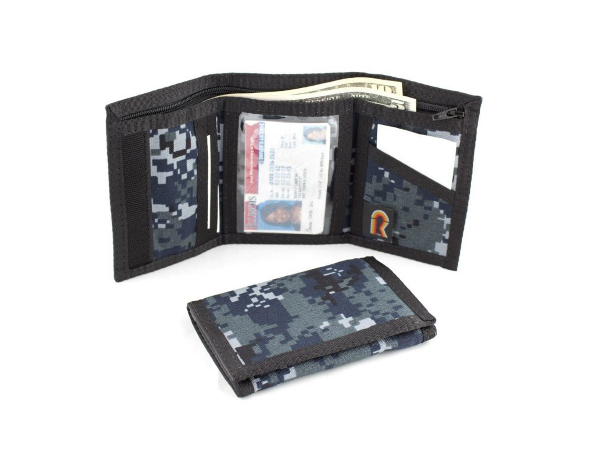 Men's Camouflage Nylon Trifold Wallet w/Inside ID USA Made. Color - NWU ...