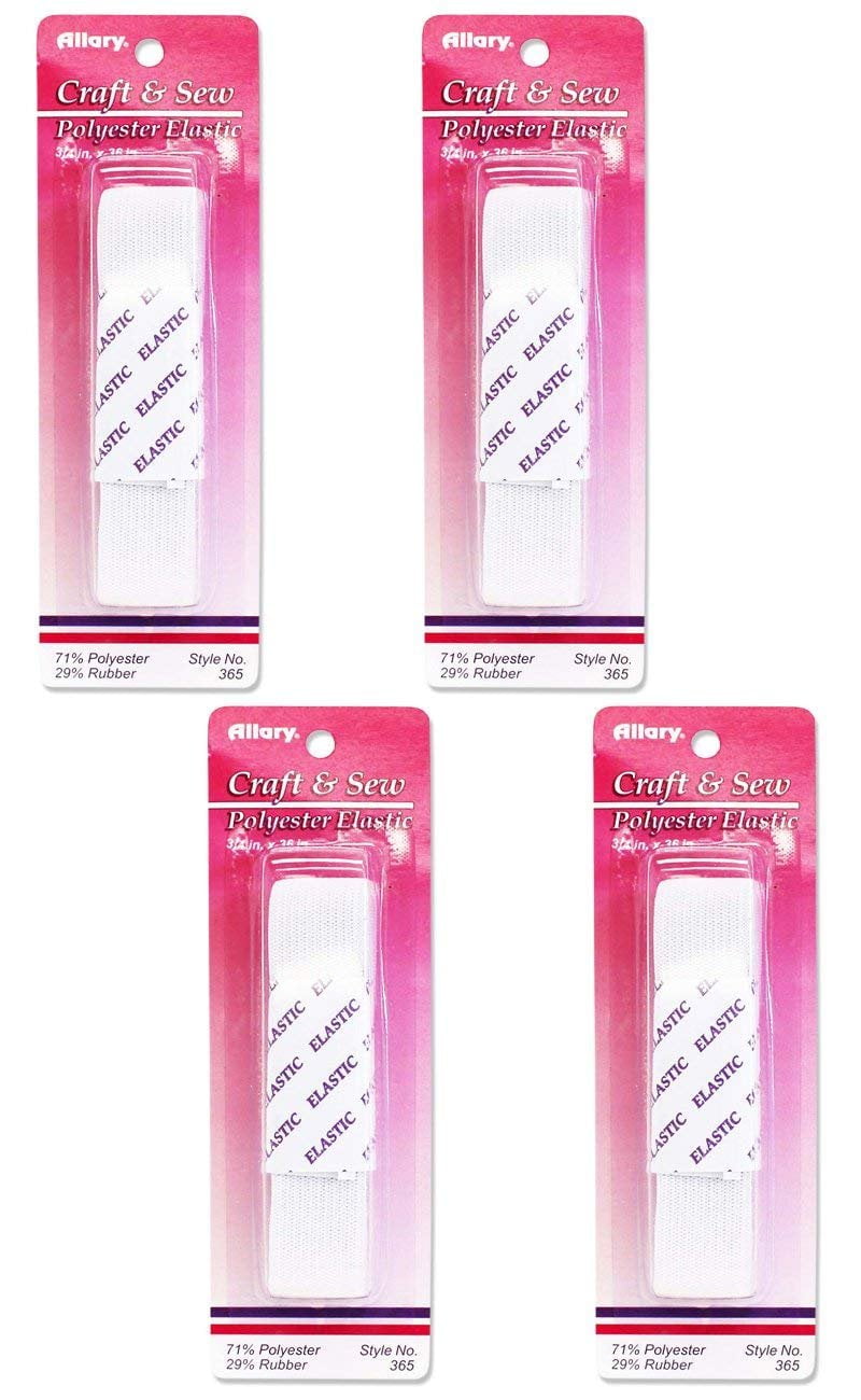 Allary 365 - 3/4" x 36" Polyester Elastic - Multipacks Set of 4 packs ...