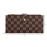 Daisy Rose Large PU Leather Checkered Wallet Clutch - RFID Blocking ...