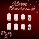 Glittering French Tip Short Snowflake Cane Holiday Design ABS Materials ...