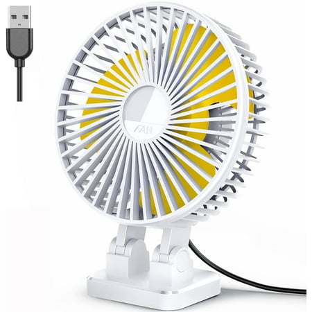 USB Fan for Desk, Small Tablet Fan with 3 speed in Single Button, Head ...