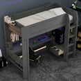 Harper & Bright Designs Twin Size Gaming Loft Bed with Desk, LED and ...