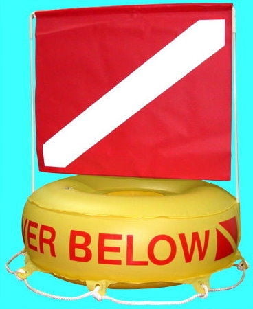 Scuba Diving Deluxe Diver Below Inflatable Float & Flag Bouy - Walmart.com