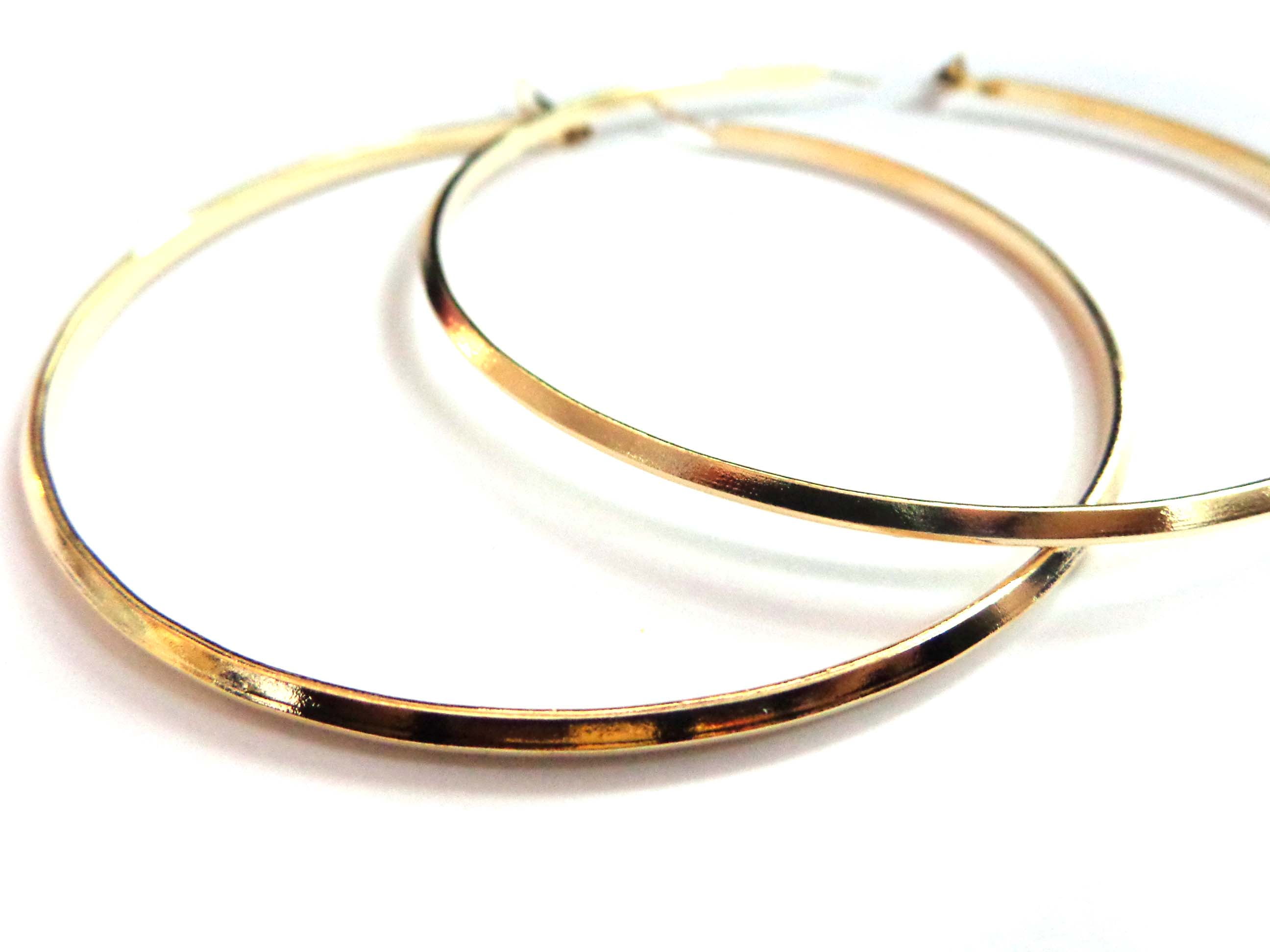 Large Hoop Earrings 4 inch Shiny Gold Tone Hoop Earrings - Walmart.com
