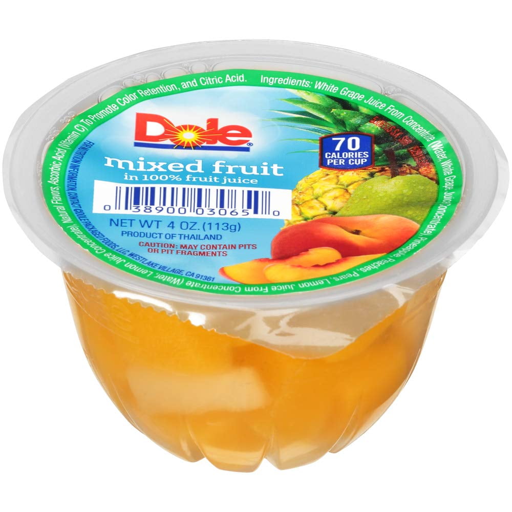 Dole Fruit Bowls, Mixed Fruit in 100% Fruit Juice, 4oz, 36 cups ... Dole Fruit Bowls, Mixed Fruit in 100% Fruit Juice, 4oz, 36 cups ...