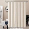 60 Inch Stall Shower Curtain - Boho Farmhouse Linen Weighted Fabric Set ...