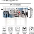Blue Abstract Valances Curtain Retro Rustic Fork Spoon Tableware Quotes ...