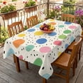 Blue Green Pink Yellow Dots Table Cloth 60x84in, Waterproof Rectangle ...