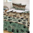 Animal Paw Print 3 Pieces Quilt Set, 1 Quilt with 2 Shams, Dog Claws ...