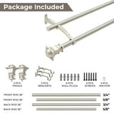 Deco Window 36 to 66 inches Adjustable Double Curtain Rod for Windows ...