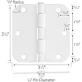 Door Hinges for Interior Doors 12-Pack 3.5x3.5 Inch Steel Hinges White ...