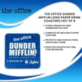 The Office Dunder Mifflin Logo Paper Drink Coasters | Set of 6 ...