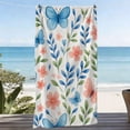 1Pc, watercolor flower butterfly style oversized soft beach towel, blue ...