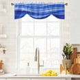Blue Gradient Tie Up Valance Curtains Fluid Wave Art Adjustable Light ...