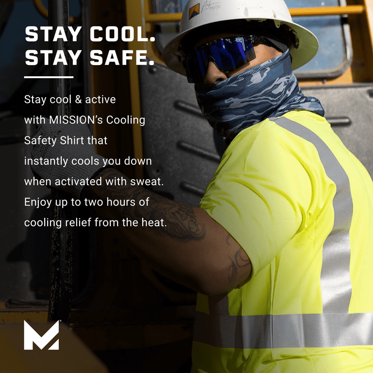 MISSION Cooling Safety Shirt XL Hi Vis Yellow Reflective Design Walmart