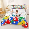Castle Fairy Colorful Soccer Letter J King Size Comforter Sets 3pcs ...