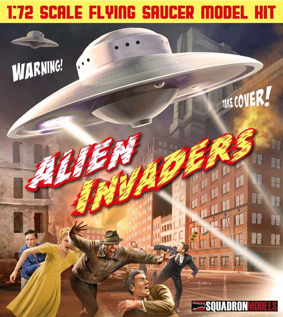 MMD Squadron Models Alien Invader UFO/Haunebu II Plastic Model Kit - 1/ ...