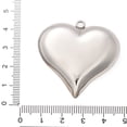304 Stainless Steel Pendants Heart Charm Anti- Stainless Steel Color 40 ...