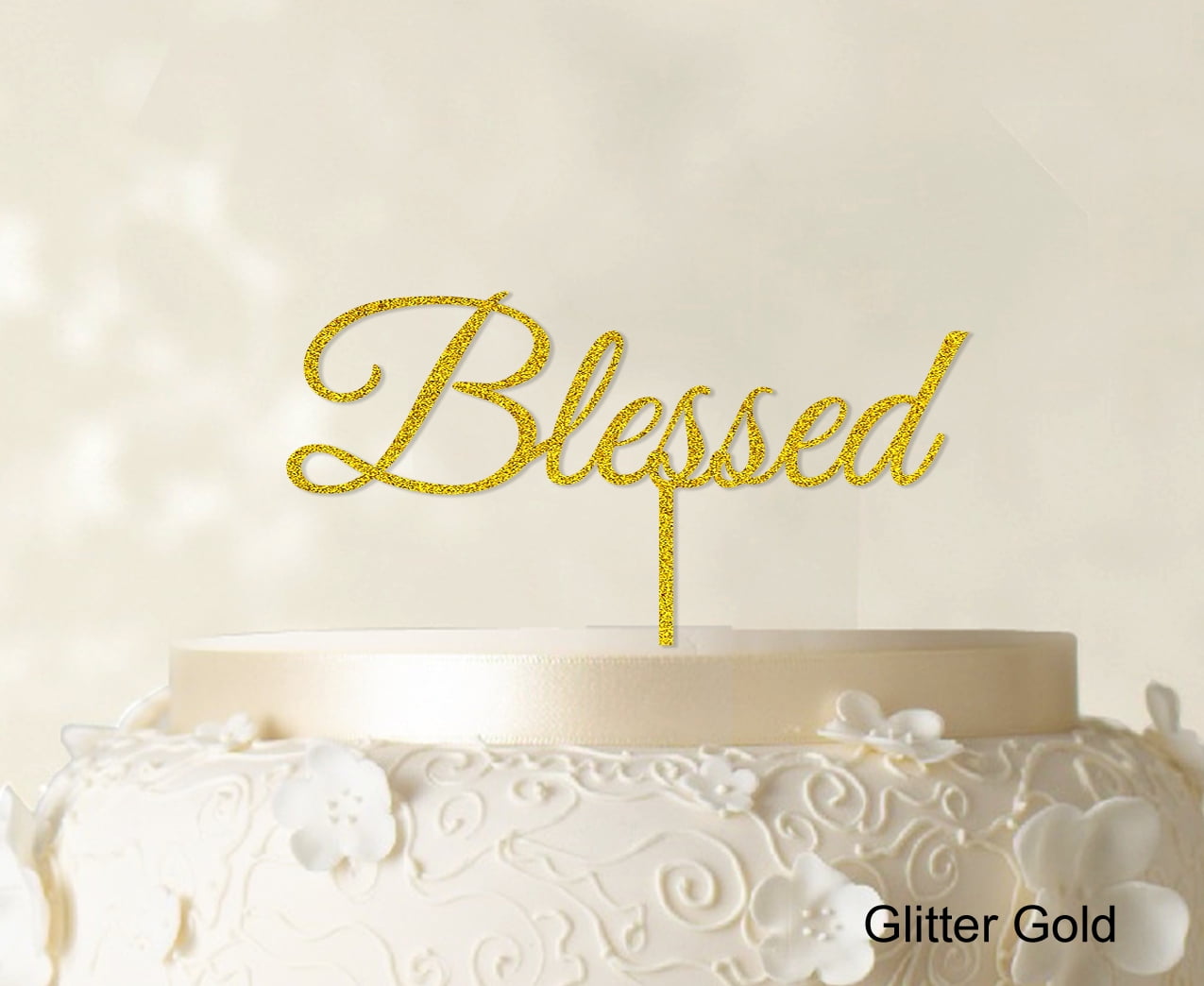 "Monogram Cake Topper Personalized Glitter Yellow Cake Topper Color ...