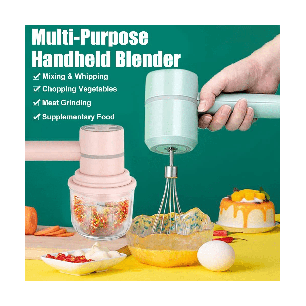 Hand Mixer Electric Handheld Hand Mixer Electric, 500W 5 Speed Turbine ...