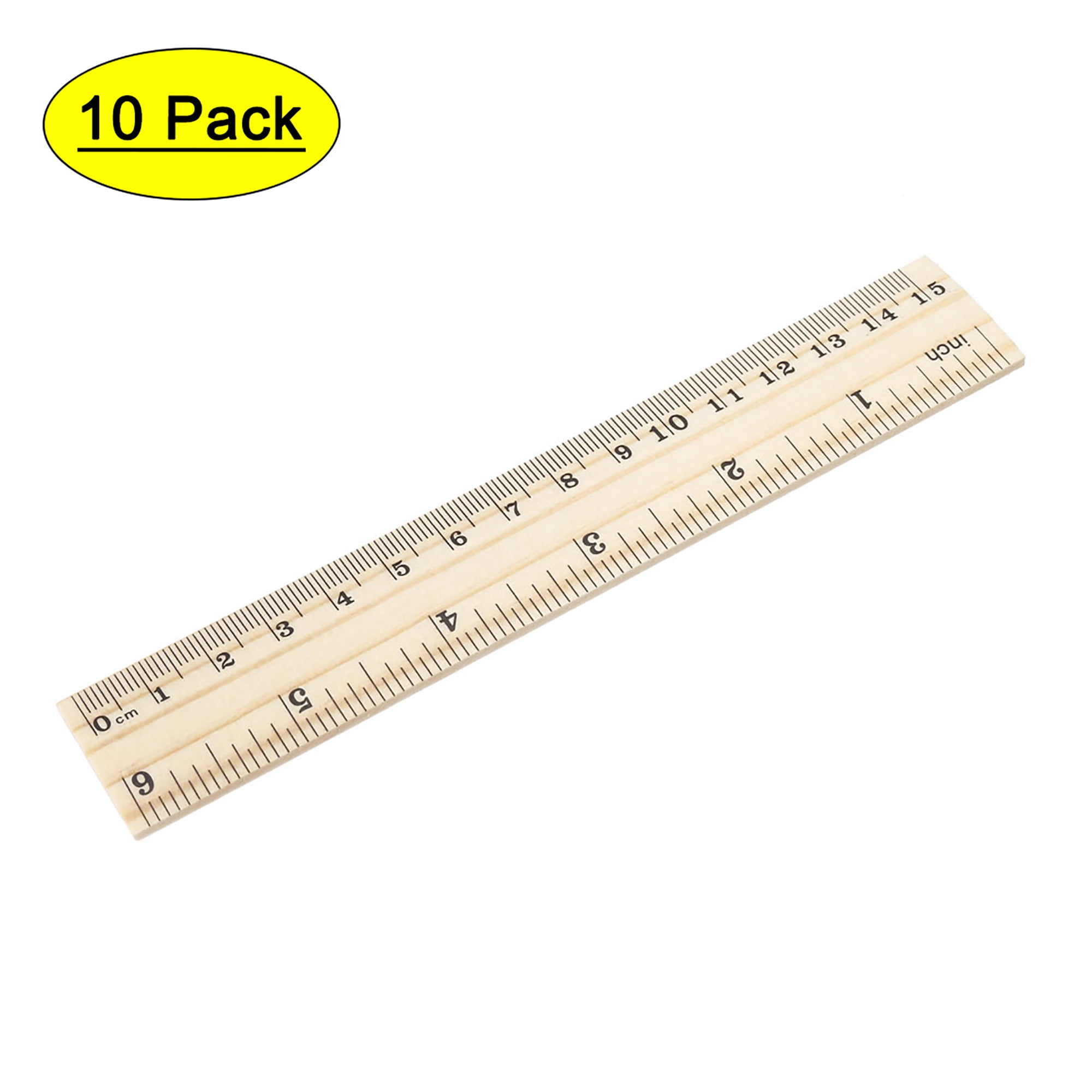 Uxcell 15cm 6 Inch Wood Rulers 2 Scale Office Measuring Wooden Rulers ...