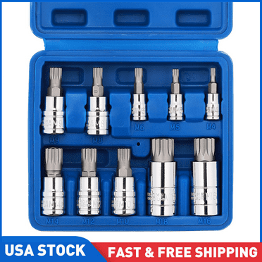 LEXIVON XZN Triple Square Spline Bit Socket Set, Extra Long 4-Inch | 10 ...