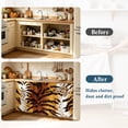 Black And Brown Leopard Cabinet Curtains 32" W x 55" L Abstract Vintage ...