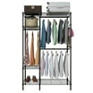 Ktaxon 2-Tier Rolling Garment Rack, Adjustable Shelves, Double Hanging ...